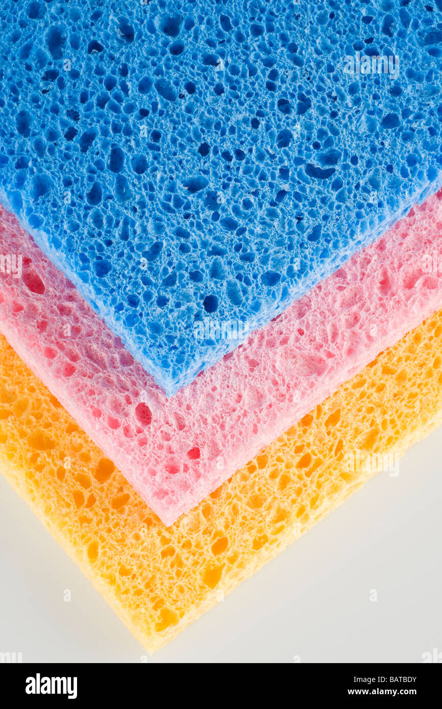Three cleaning sponges Stock Photo - Alamy
