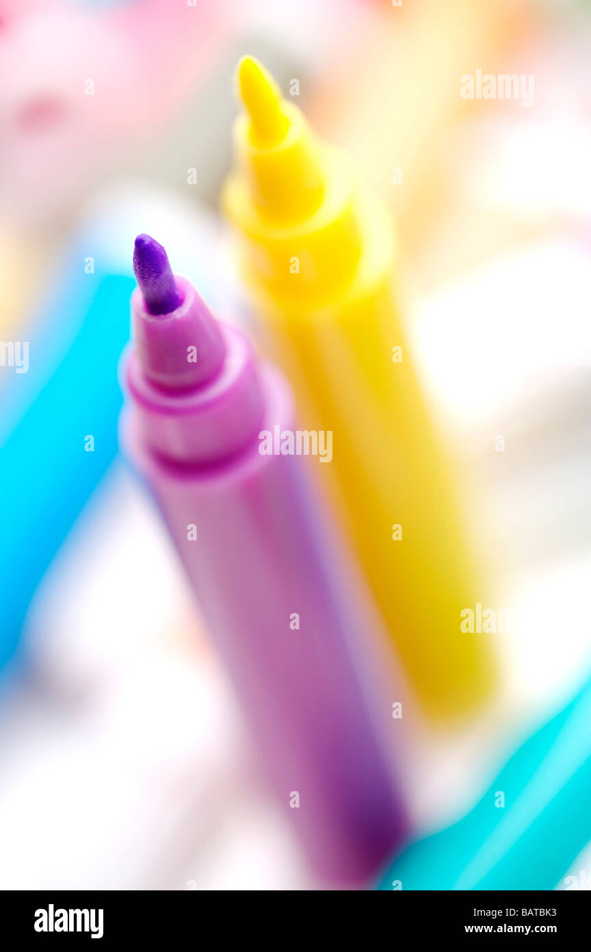 Felt tip pens close up Stock Photo - Alamy
