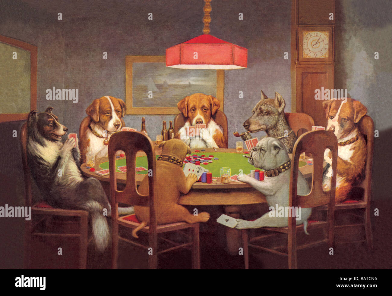 Passing the Ace Under the Table (Dog Poker Stock Photo - Alamy