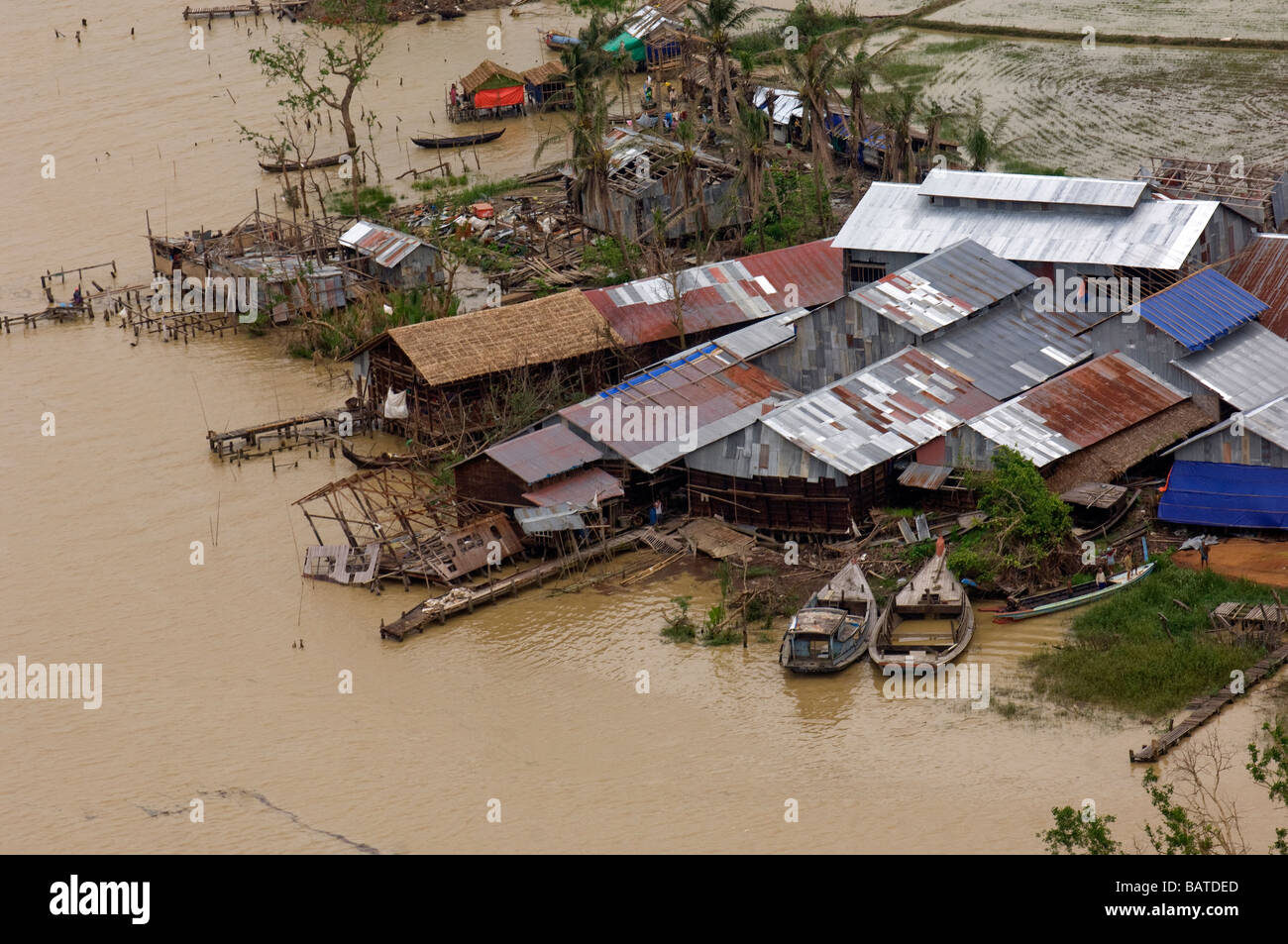 Boats on the Ayeyarwady after Cyclone Nargis struck Myanmar between the ...