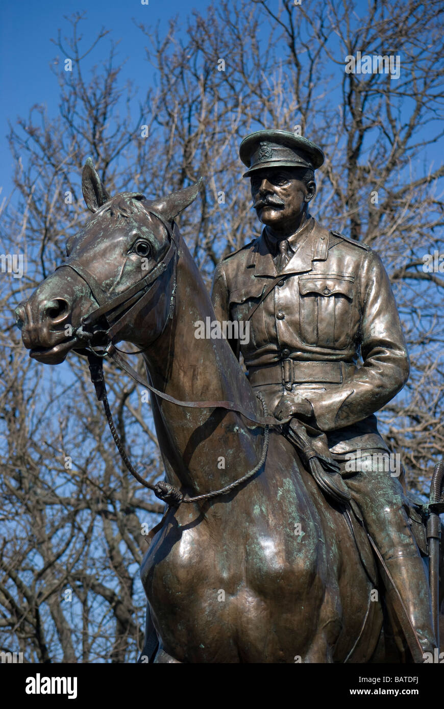 The Statue of Earl Haig on Edinburgh Castle Esplanade. Douglas Haig was ...