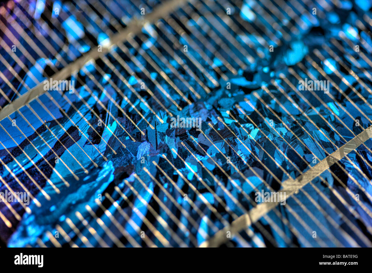 Solar cells, computer artwork. Close-up of the surface of solar ...