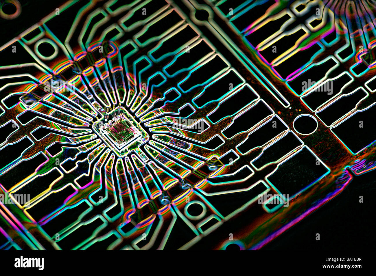 Microprocessor chip, computer artwork Stock Photo - Alamy