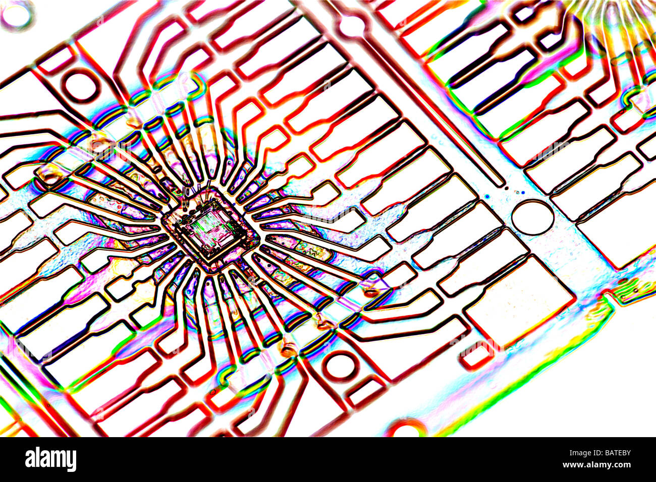Microprocessor chip, computer artwork Stock Photo - Alamy