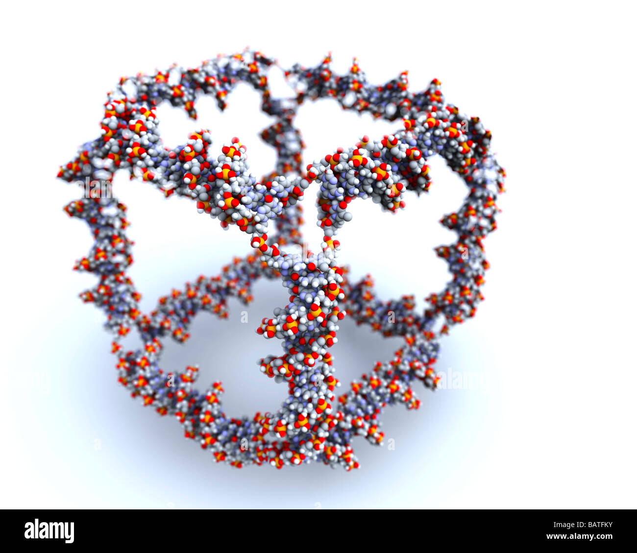 DNA (deoxyribonucleic acid) cube, computer artwork.The DNA cube is ...