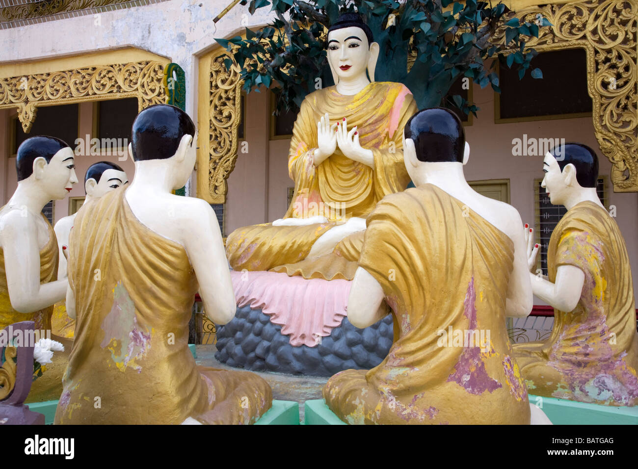 Buddha statue botataung paya myanmar hi-res stock photography and ...