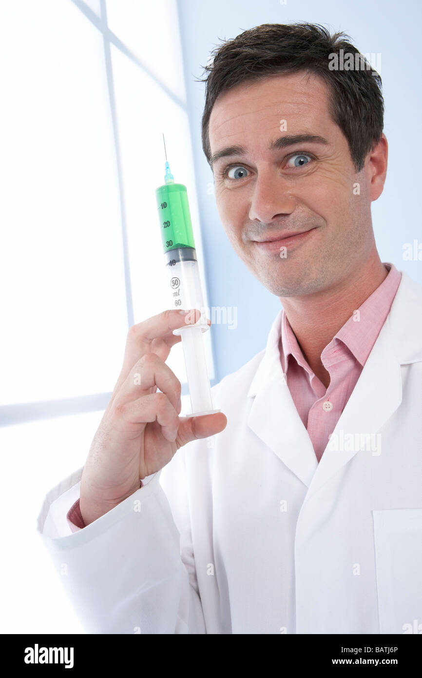 Man syringe funny caucasian hi-res stock photography and images - Alamy