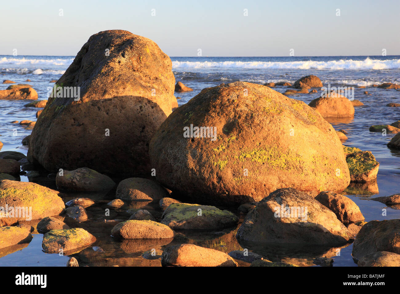 Rocks and stones at the beach in Maspalomas Gran Canaria Spain Europe ...