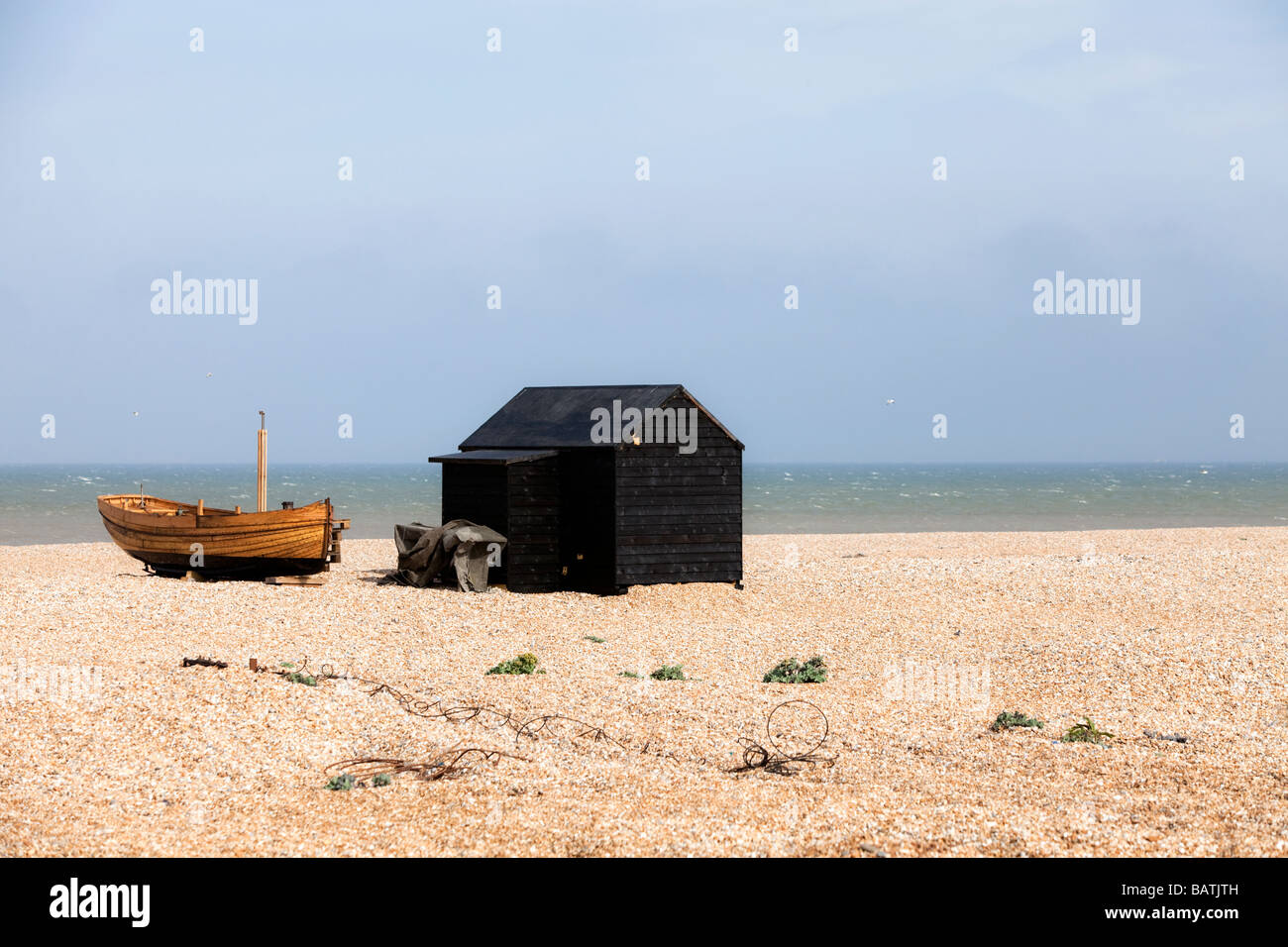 Beach hut on a shingle beach hi-res stock photography and images - Alamy