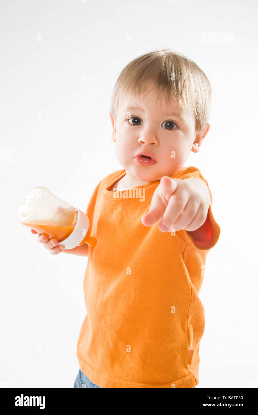 Baby boy pointing something hi-res stock photography and images - Alamy