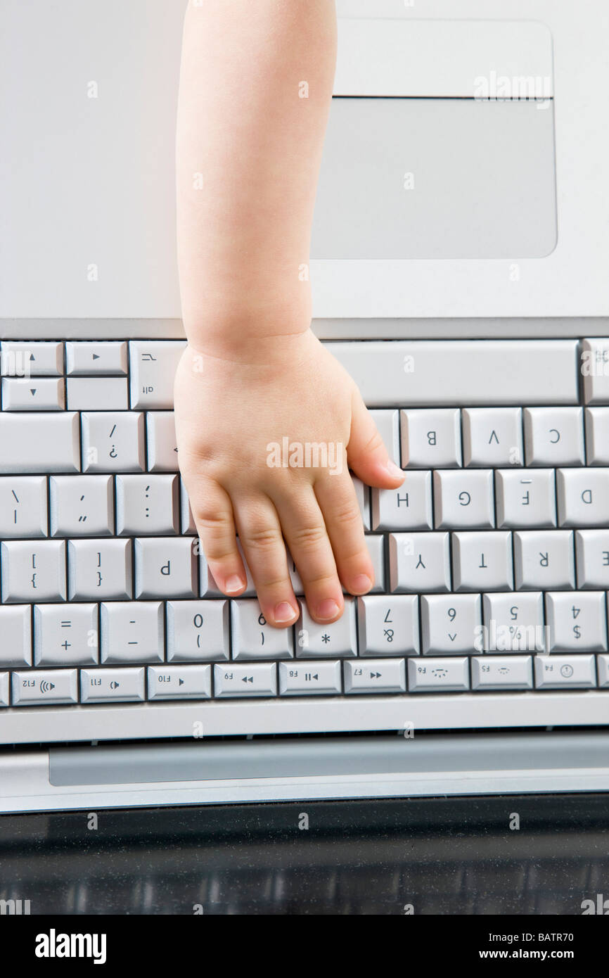 Infant boy computer keyboard hi-res stock photography and images - Alamy