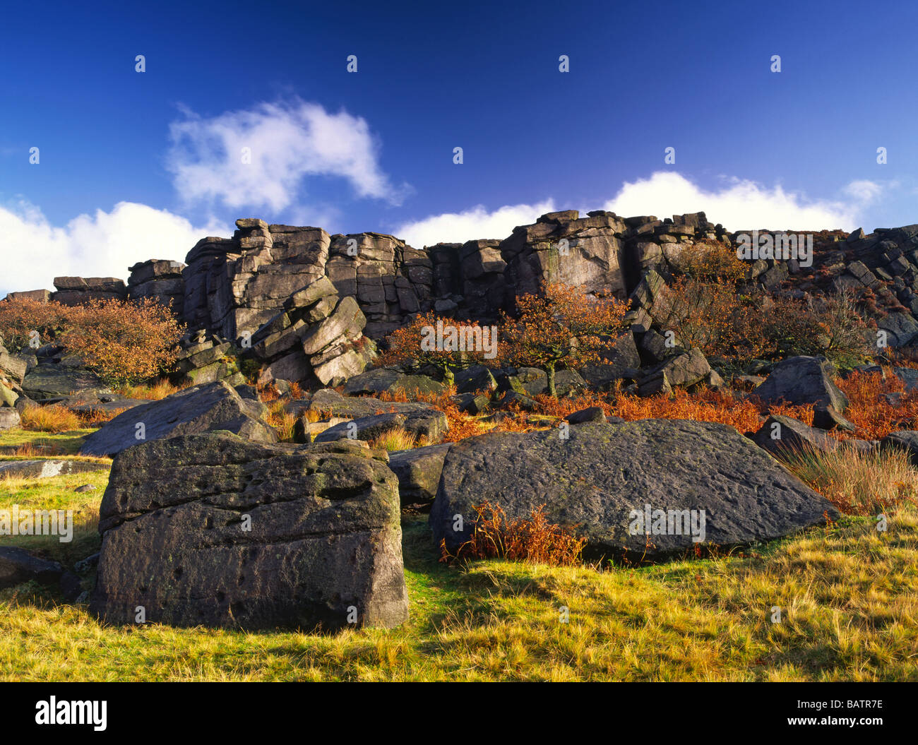 Burbage rocks in the Peak district Derbyshire Stock Photo - Alamy