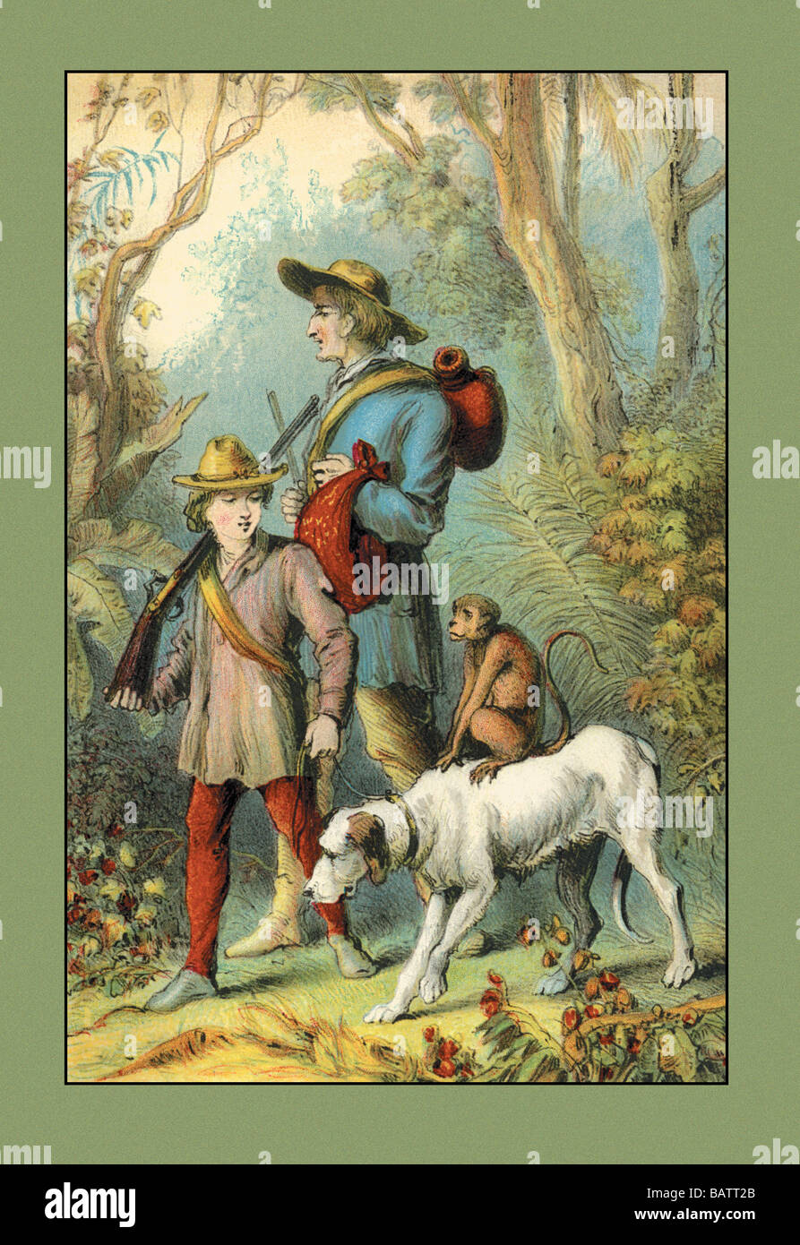 The Swiss Family Robinson: Bringing Home the Monkey Stock Photo - Alamy