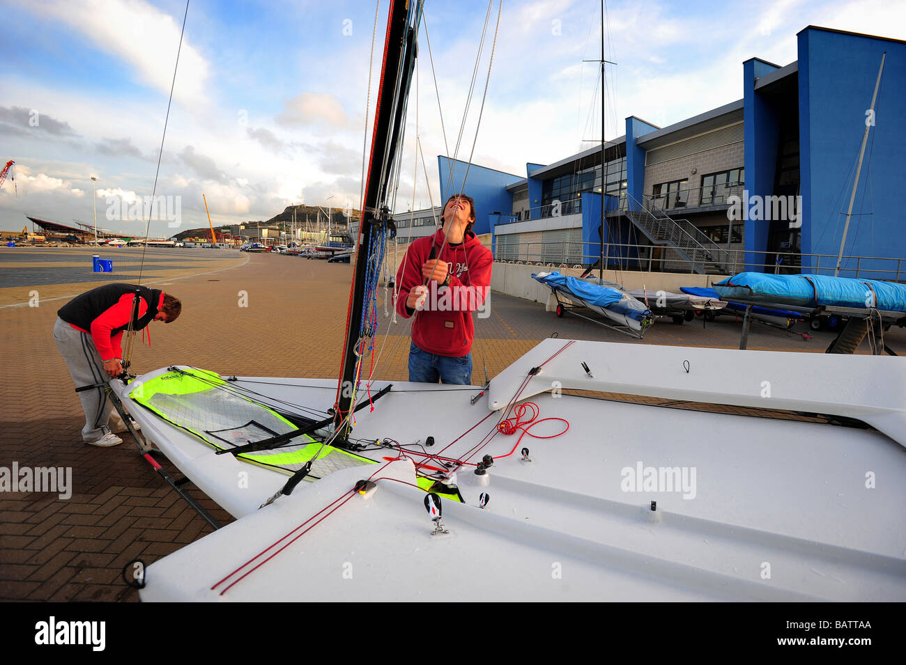 Preparing the boat for sail hi-res stock photography and images - Alamy