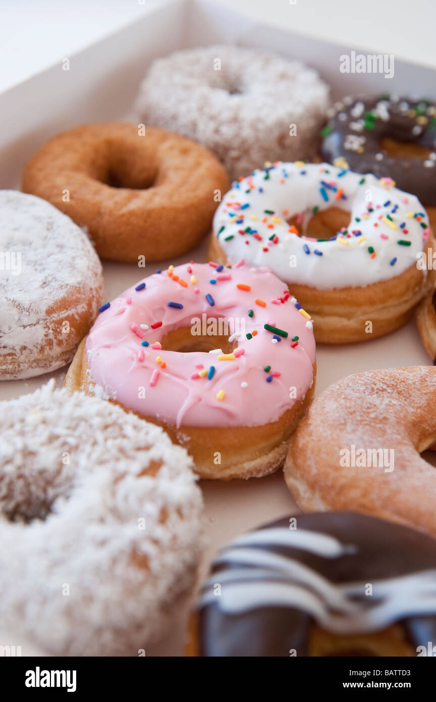 Doughnuts in box Stock Photo - Alamy