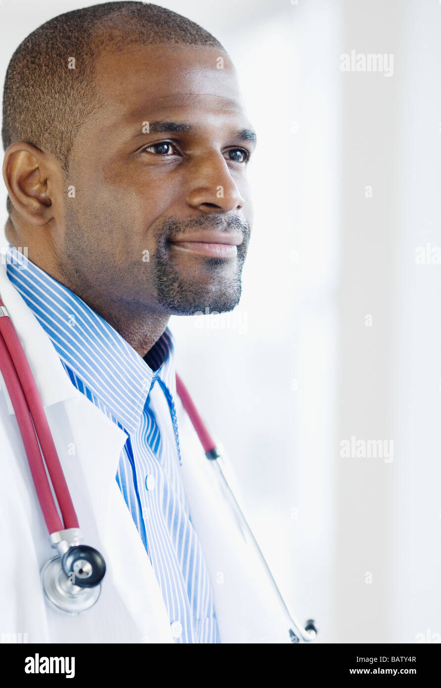 African doctor with stethoscope Stock Photo - Alamy
