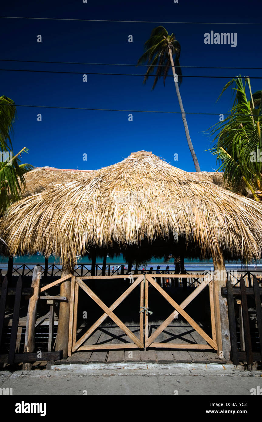 typical native architecture thatched roof building by the sea in ...