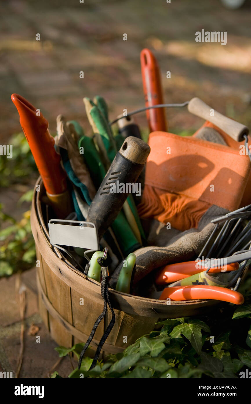 Close-up of bucket of tools Stock Photo - Alamy