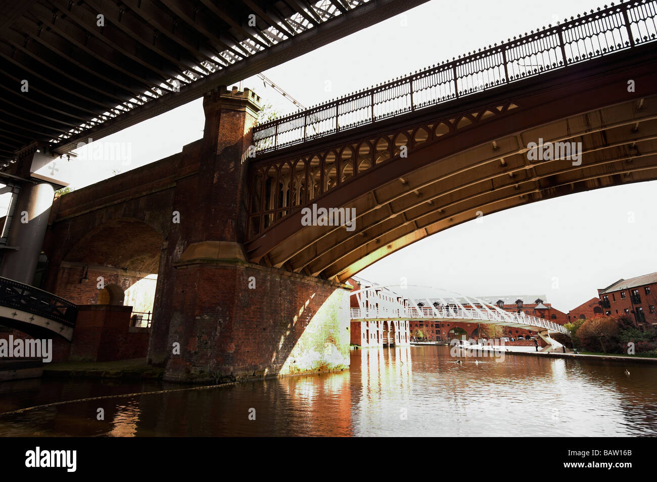 Victorian Railway Bridge, with Merchants Bridge and Merchants Warehouse ...