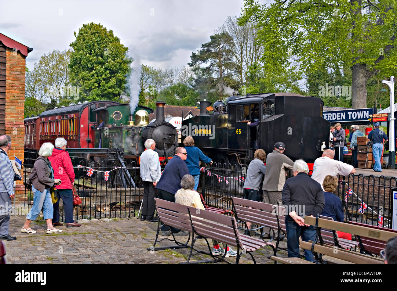 Crowds Watch Activities at Tenterden Town Railway Station, Tenterden ...