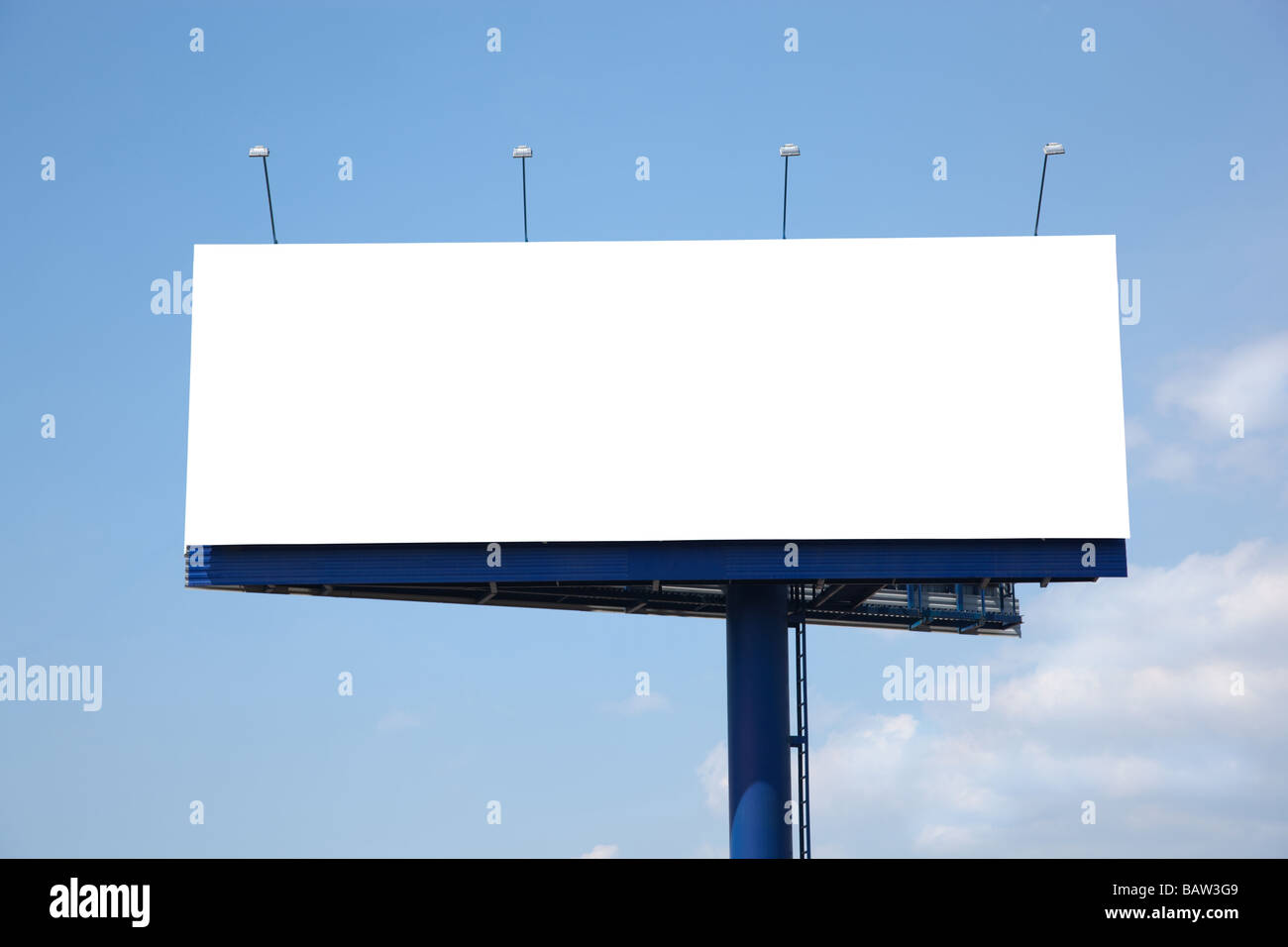 empty banner on blue sky background for text or image Stock Photo - Alamy