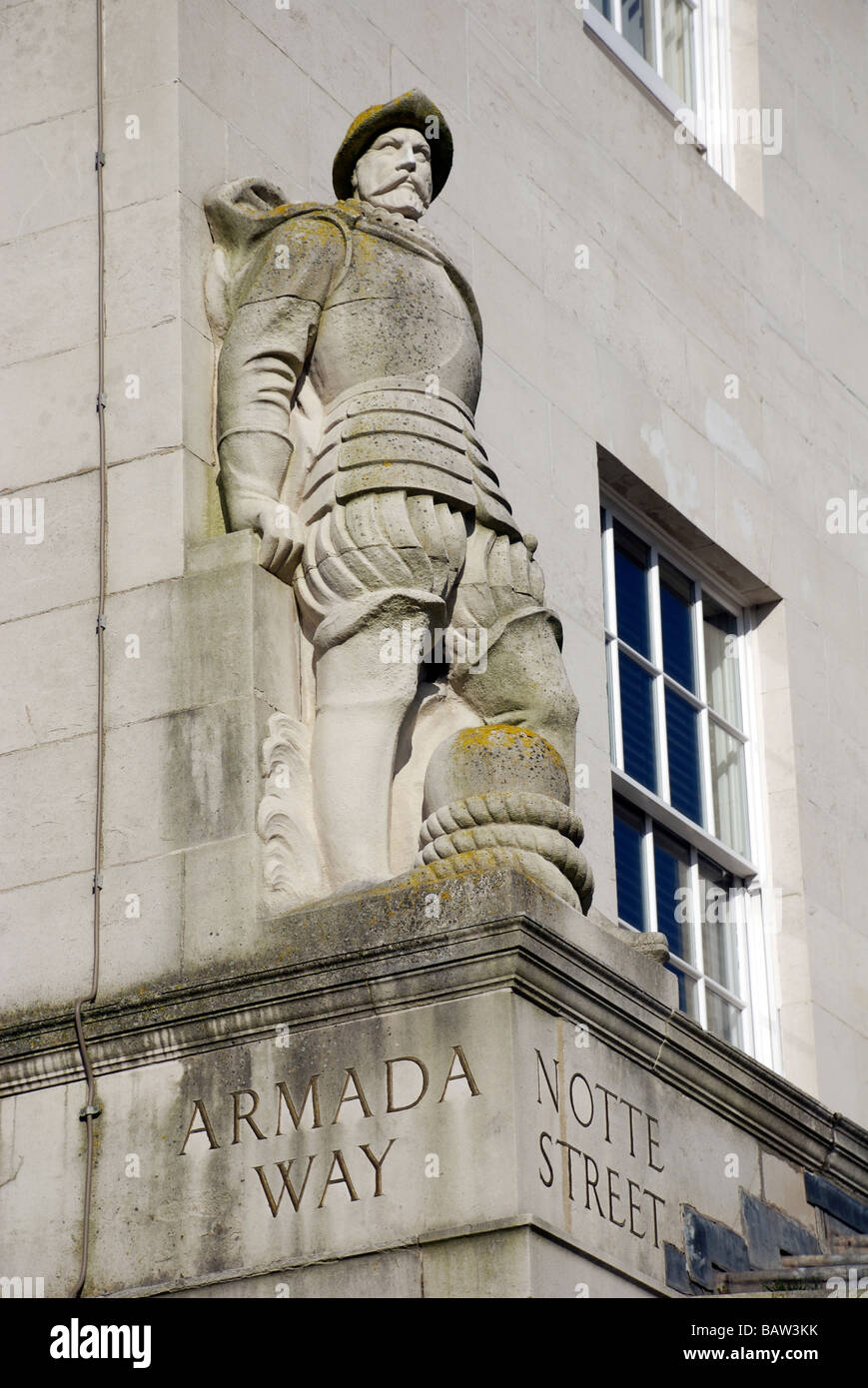 Armada defeat commemoration military statue of Francis Drake, Plymouth ...