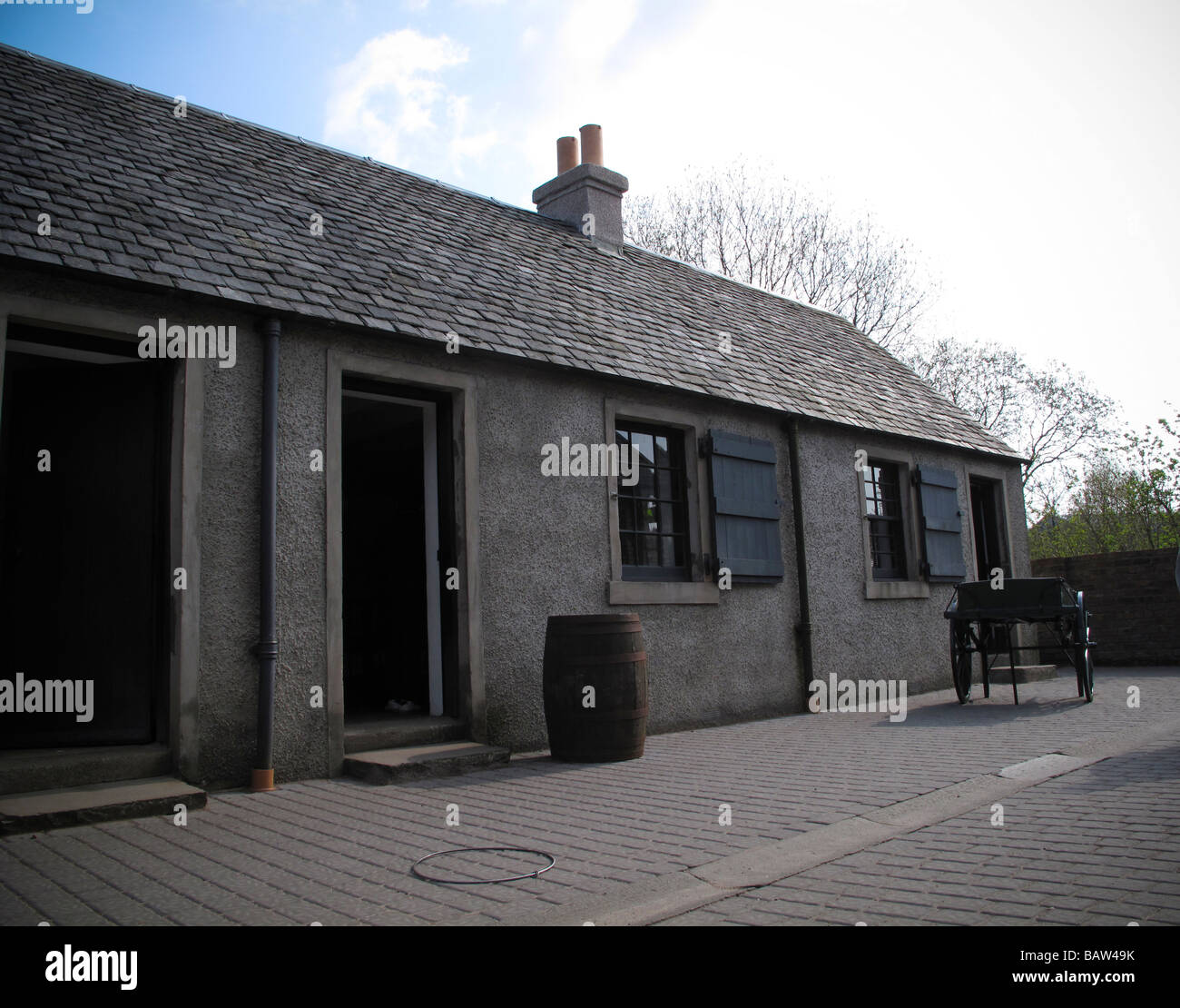 Old miners cottages Summerlee museum Coatbridge Stock Photo - Alamy