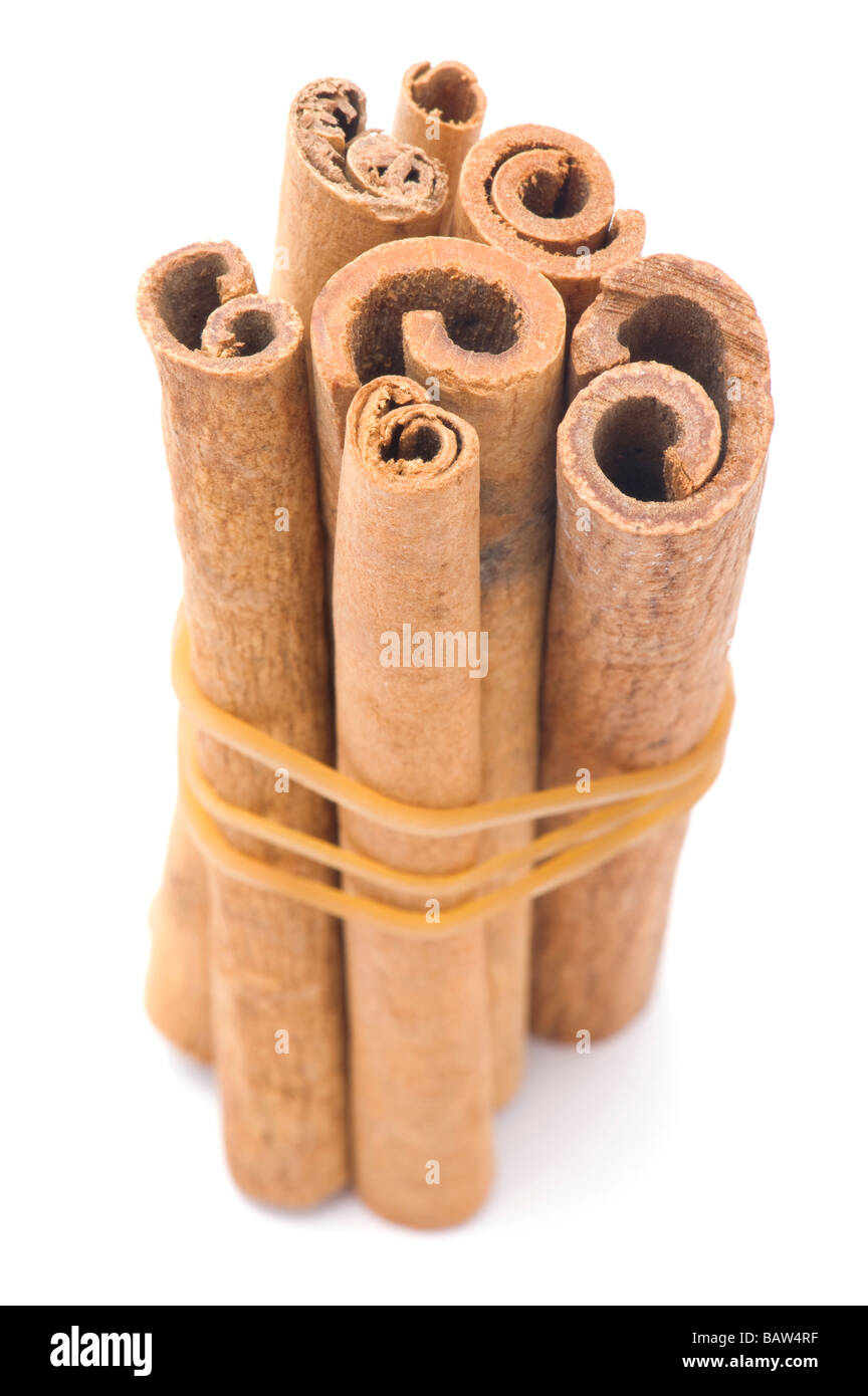 object on white food cinnamon close up Stock Photo - Alamy