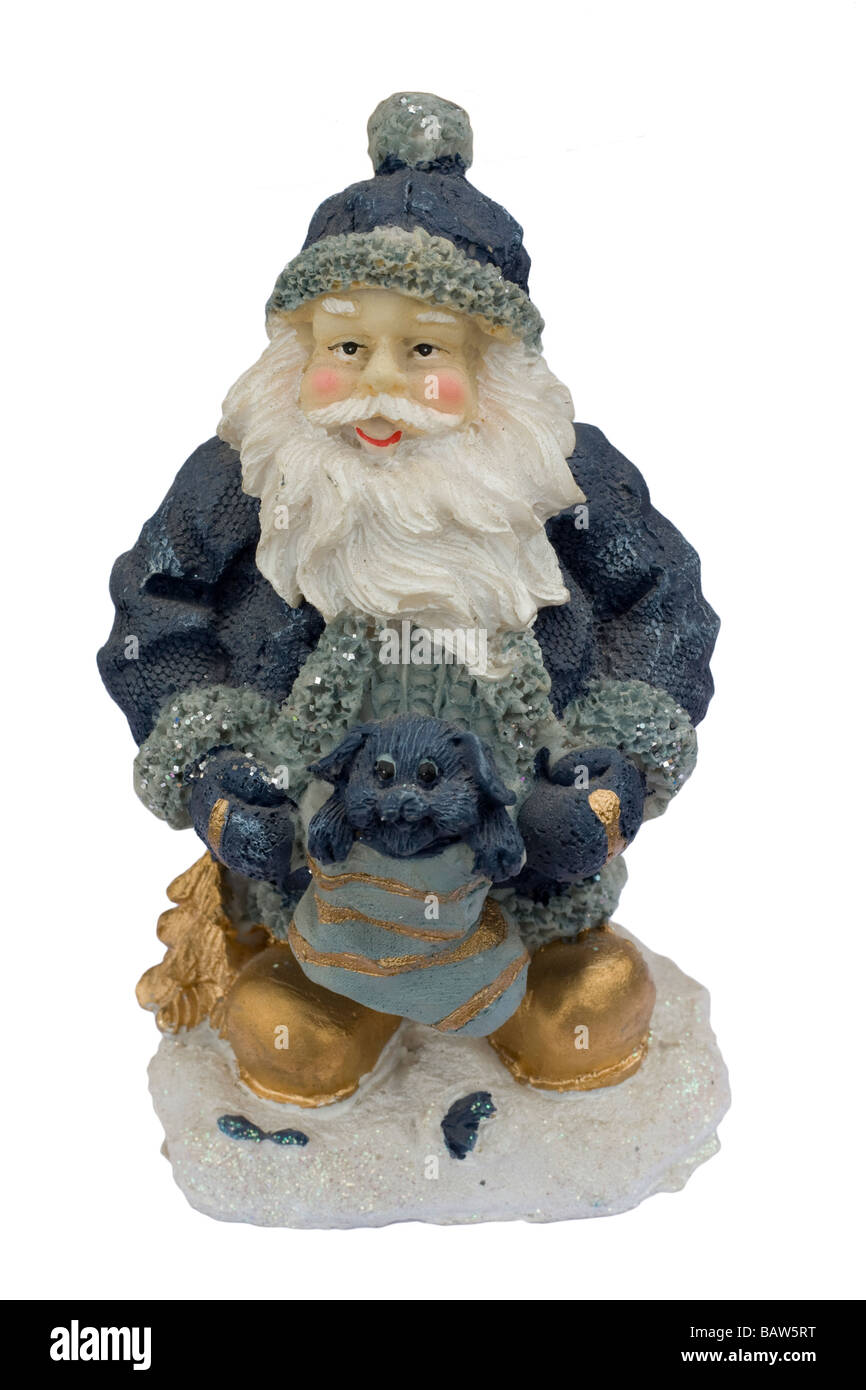 blue santa figure on white background Stock Photo - Alamy