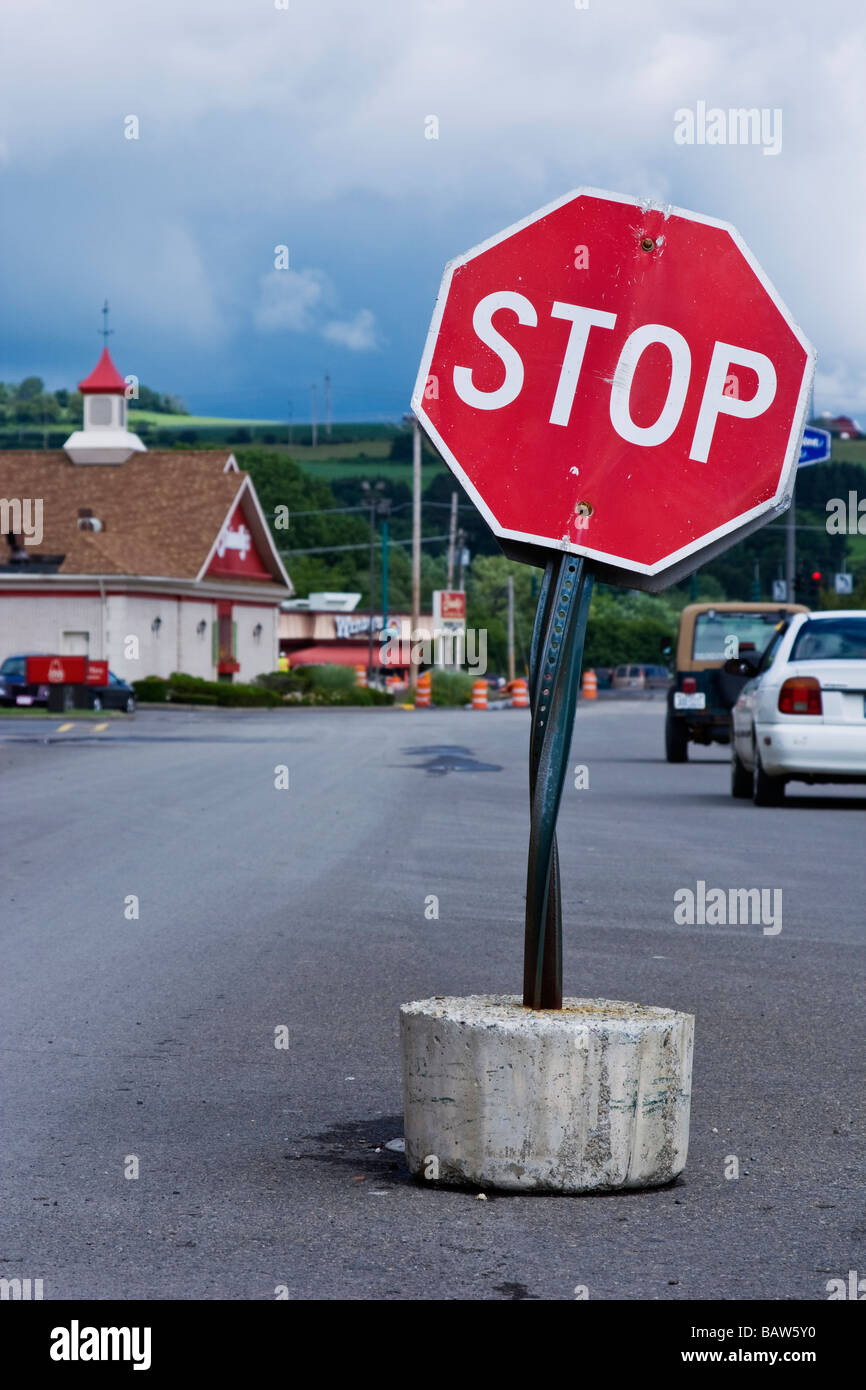damaged Road sign USA Stock Photo - Alamy