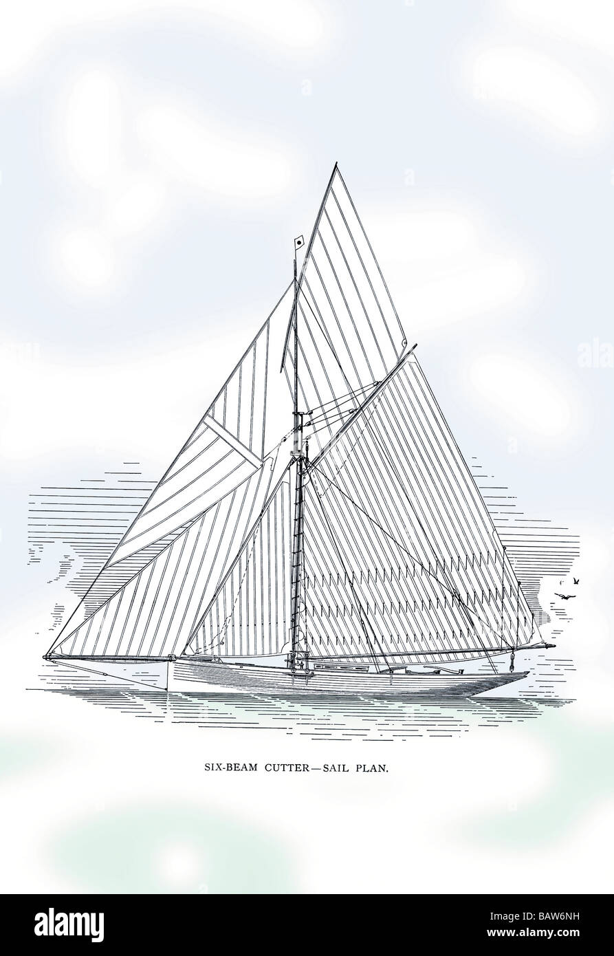 Six-Beam Cutter Sail Plan Stock Photo - Alamy
