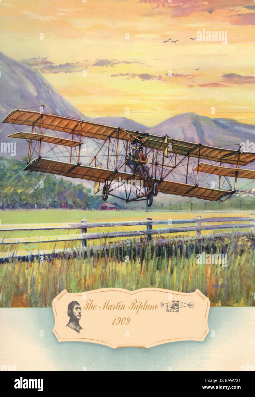 The Martin Biplane,1909 Stock Photo - Alamy