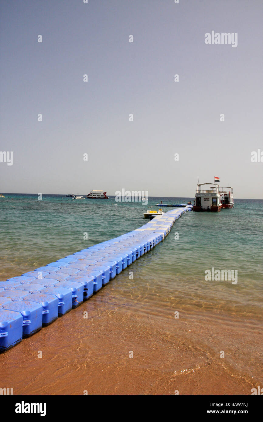 floating peir with boats naama bay sharm el sheikh Stock Photo - Alamy