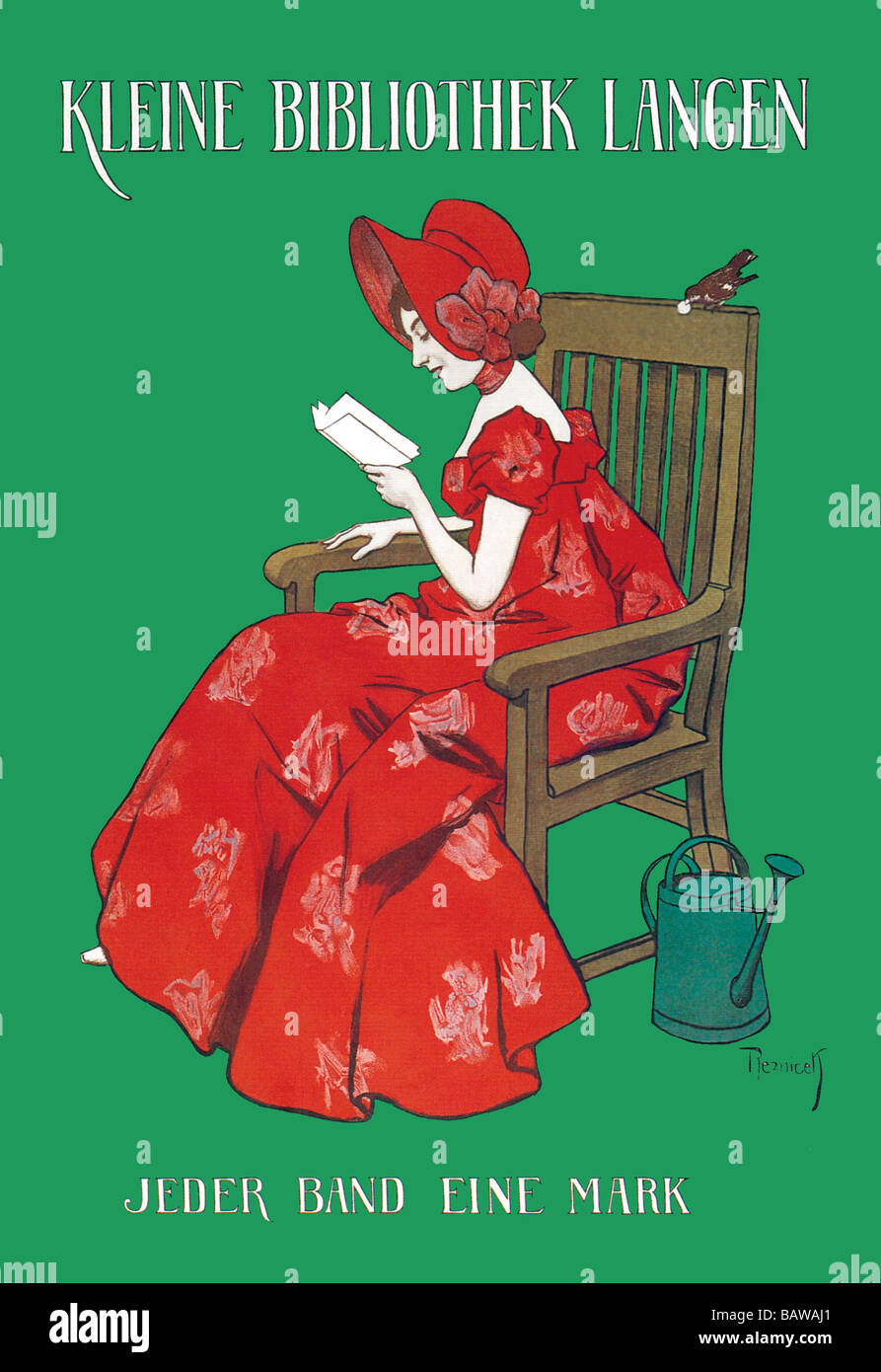 Woman in Red Reading Stock Photo - Alamy