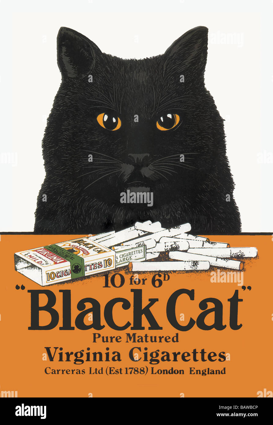 Black Cat Pure Matured Virginia Cigarettes Stock Photo - Alamy
