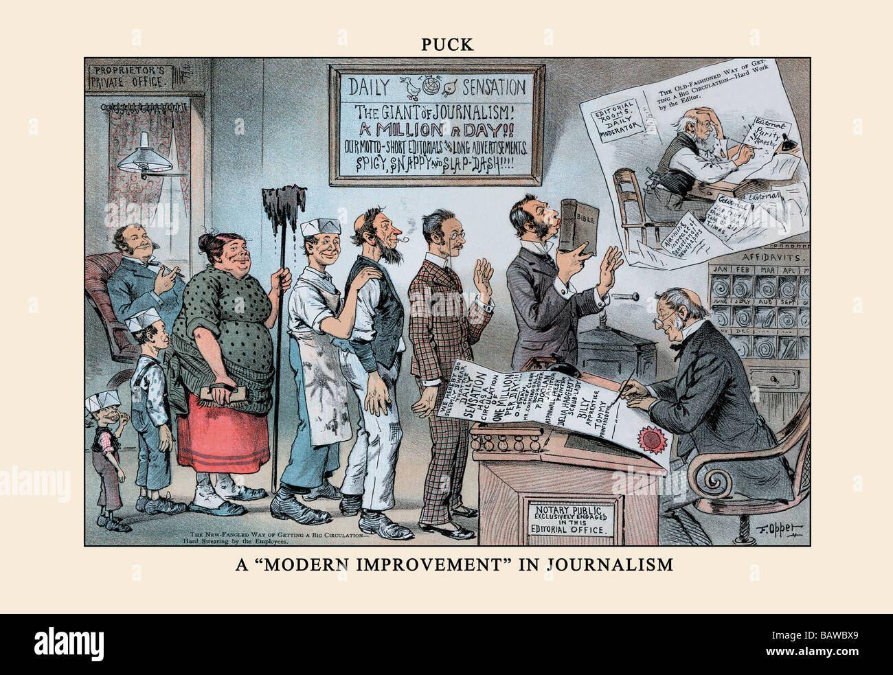 Puck Magazine: A "Modern Improvement" in Journalism Stock Photo - Alamy