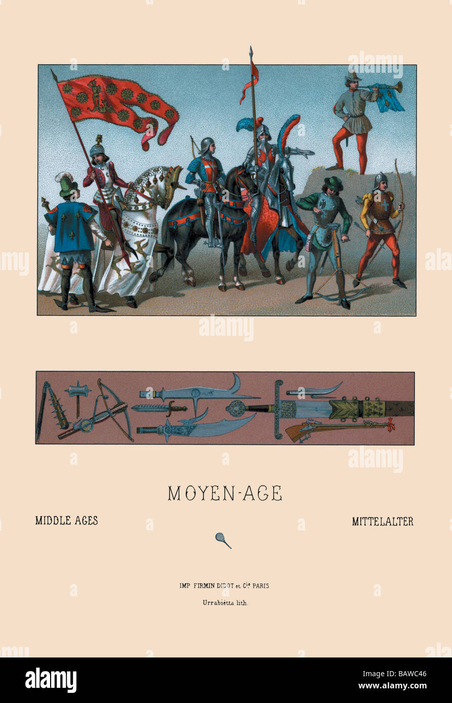 French Military Costumes and Weapons,1439-1450 Stock Photo - Alamy