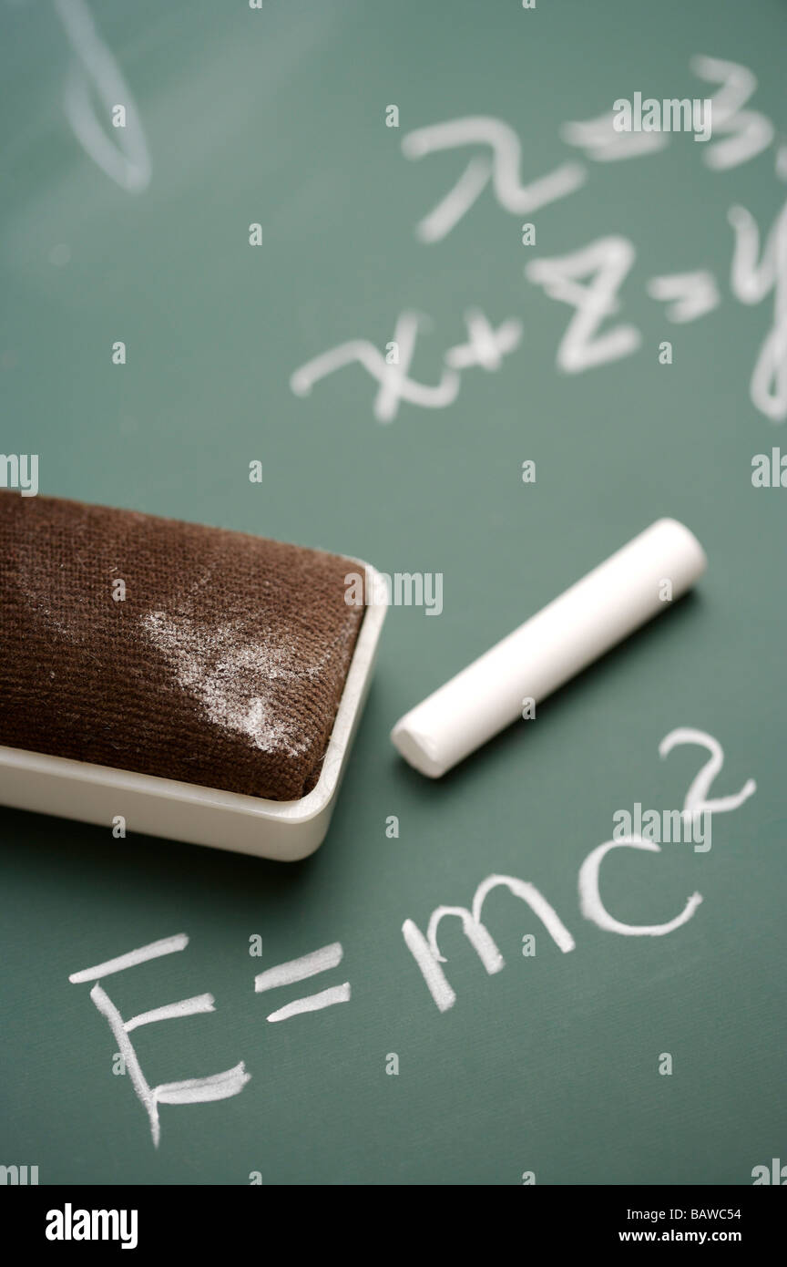 Mathematics problem on blackboard Stock Photo - Alamy