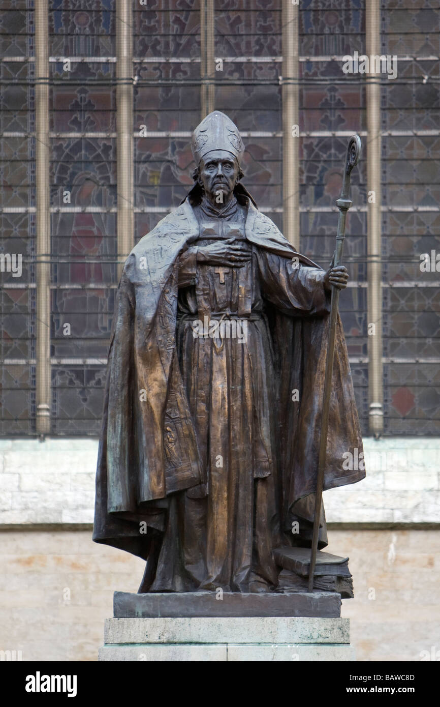 Statue of the Cardinal Mercier at Saint Michel Gudule Cathedral ...