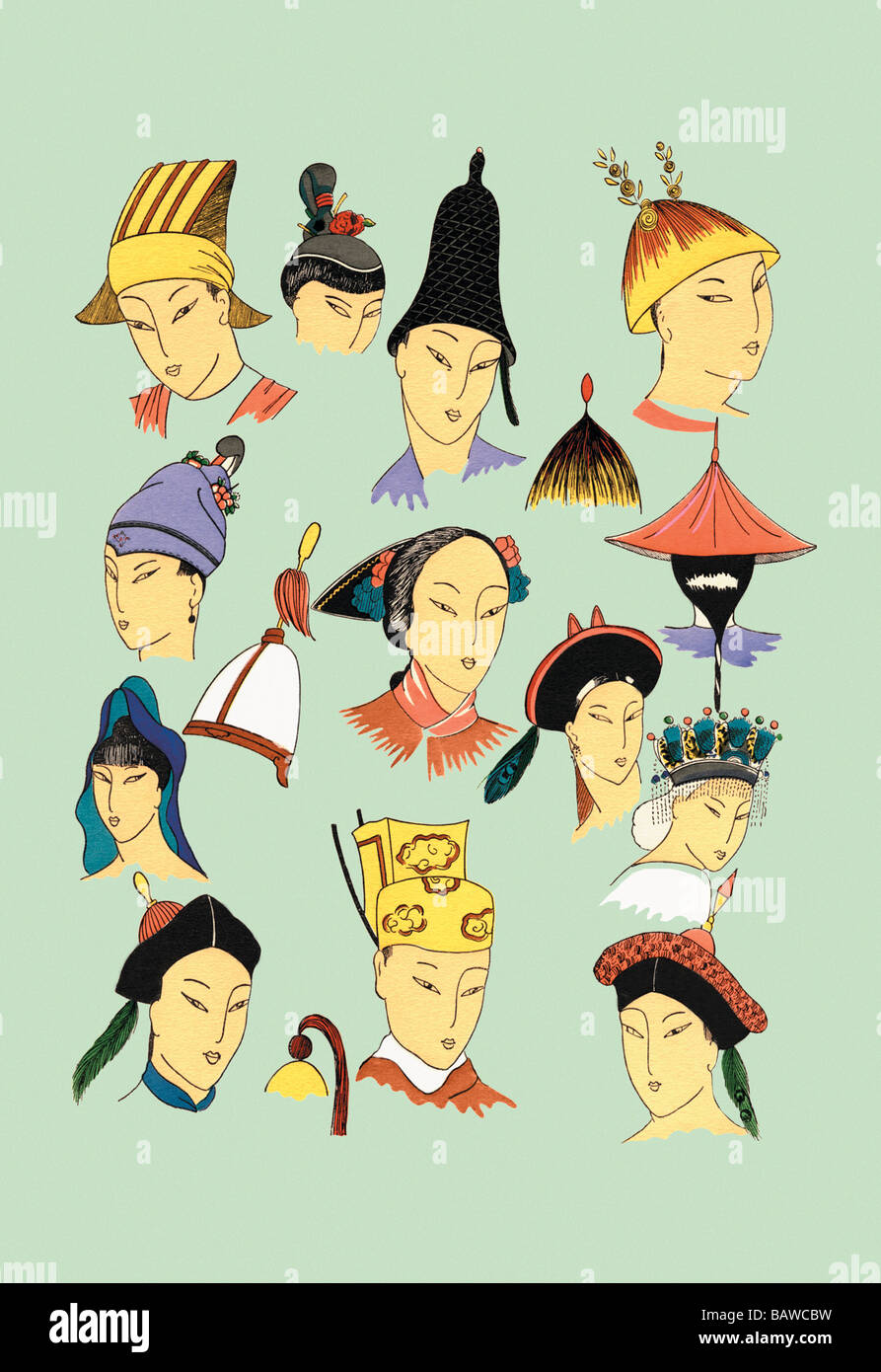 Feminine Chinese Hats Stock Photo - Alamy