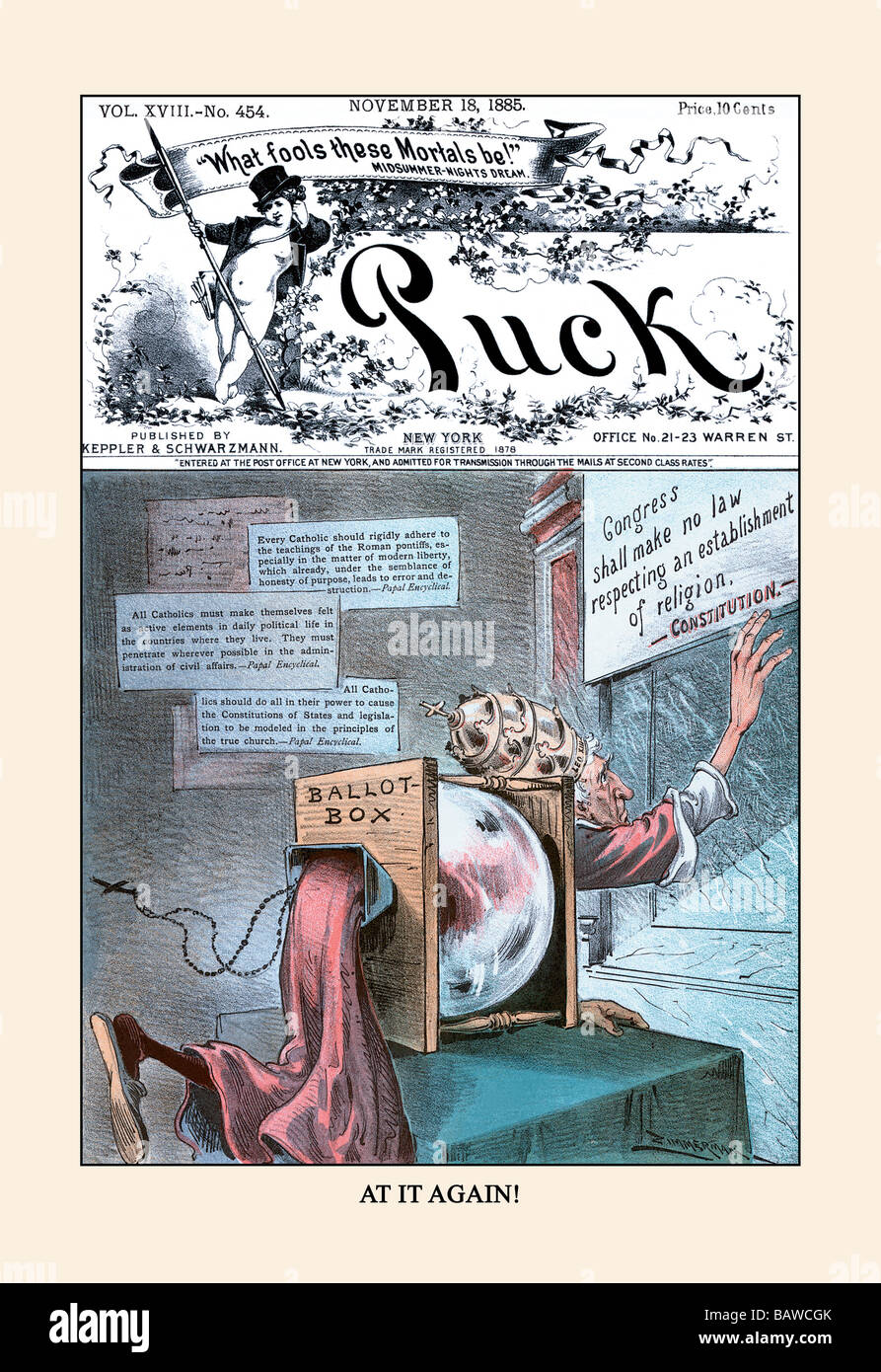 Puck Magazine: At It Again! Stock Photo - Alamy