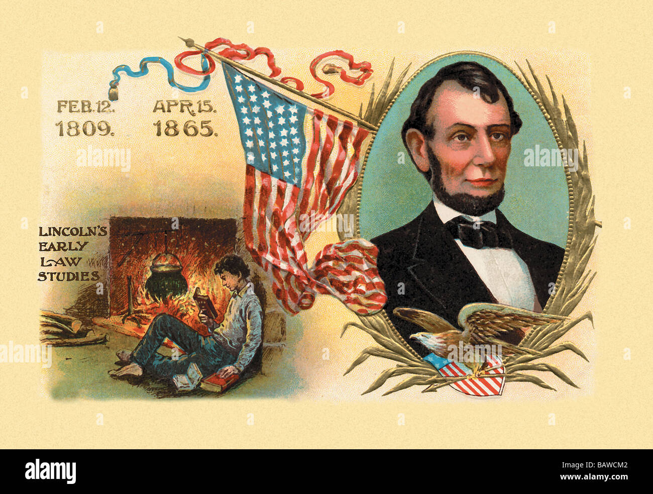 Lincoln's Early Law Studies Stock Photo - Alamy