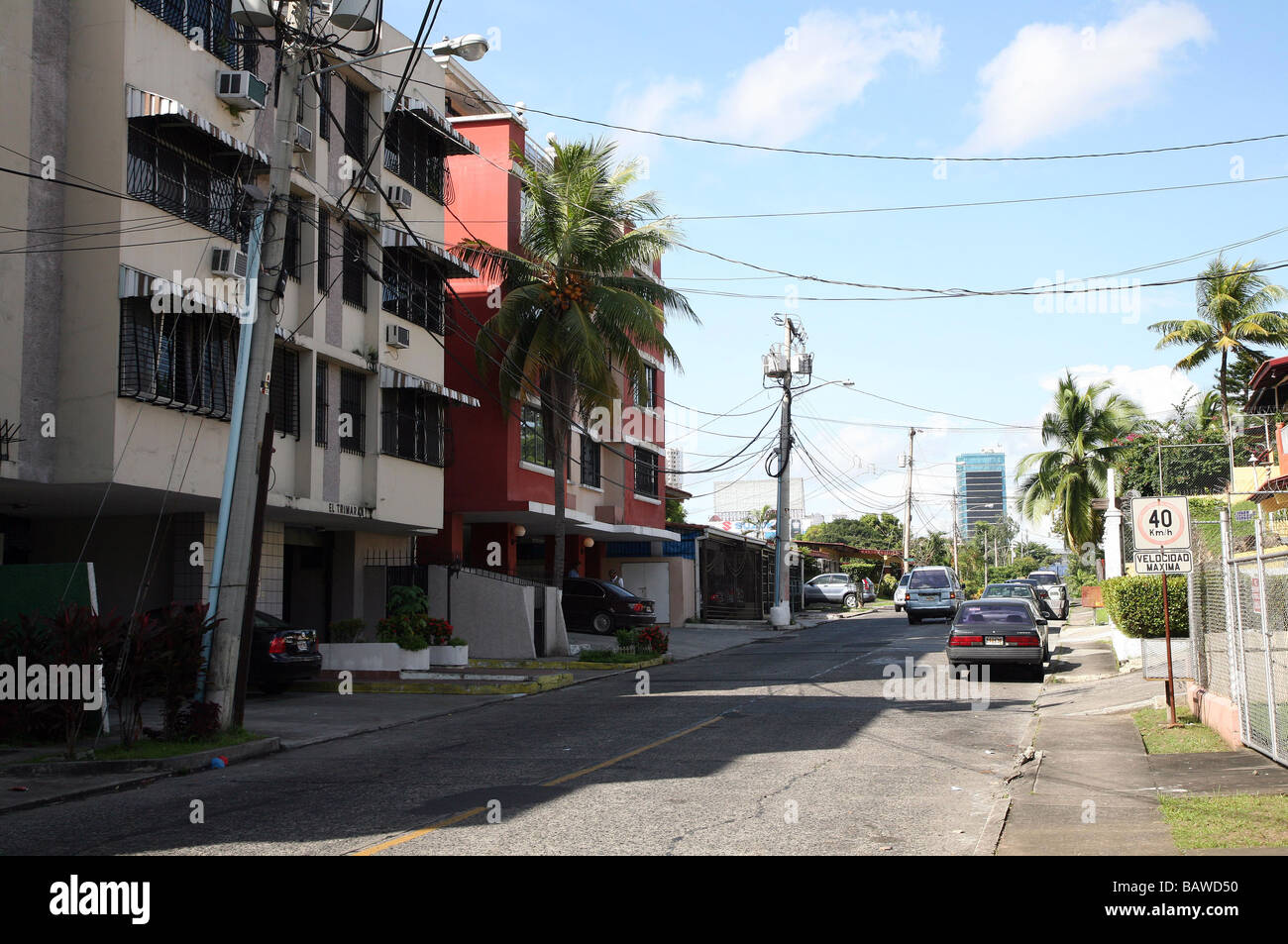 Panama street scene and housing Panama City Stock Photo - Alamy