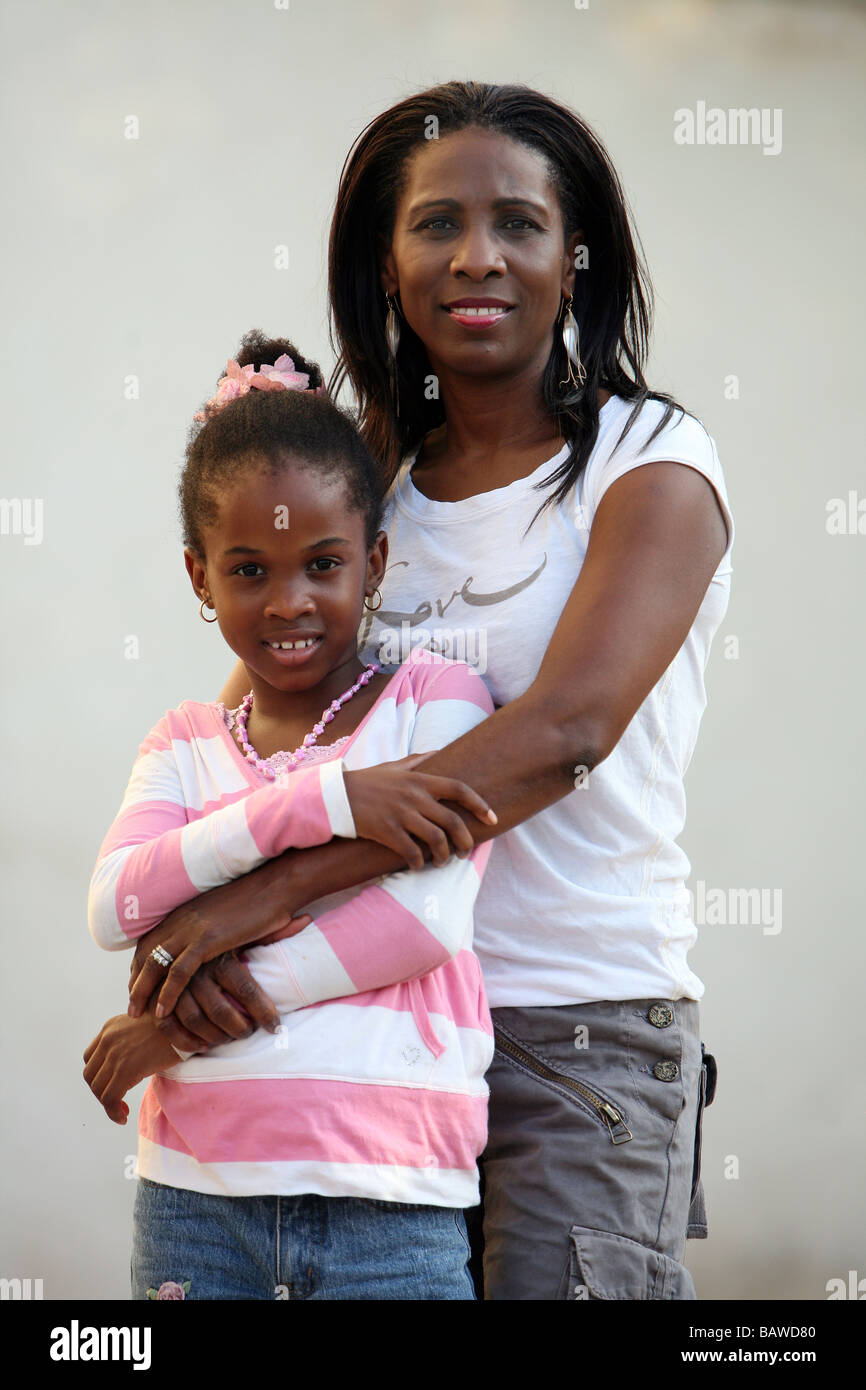 pretty black woman with her child Stock Photo - Alamy