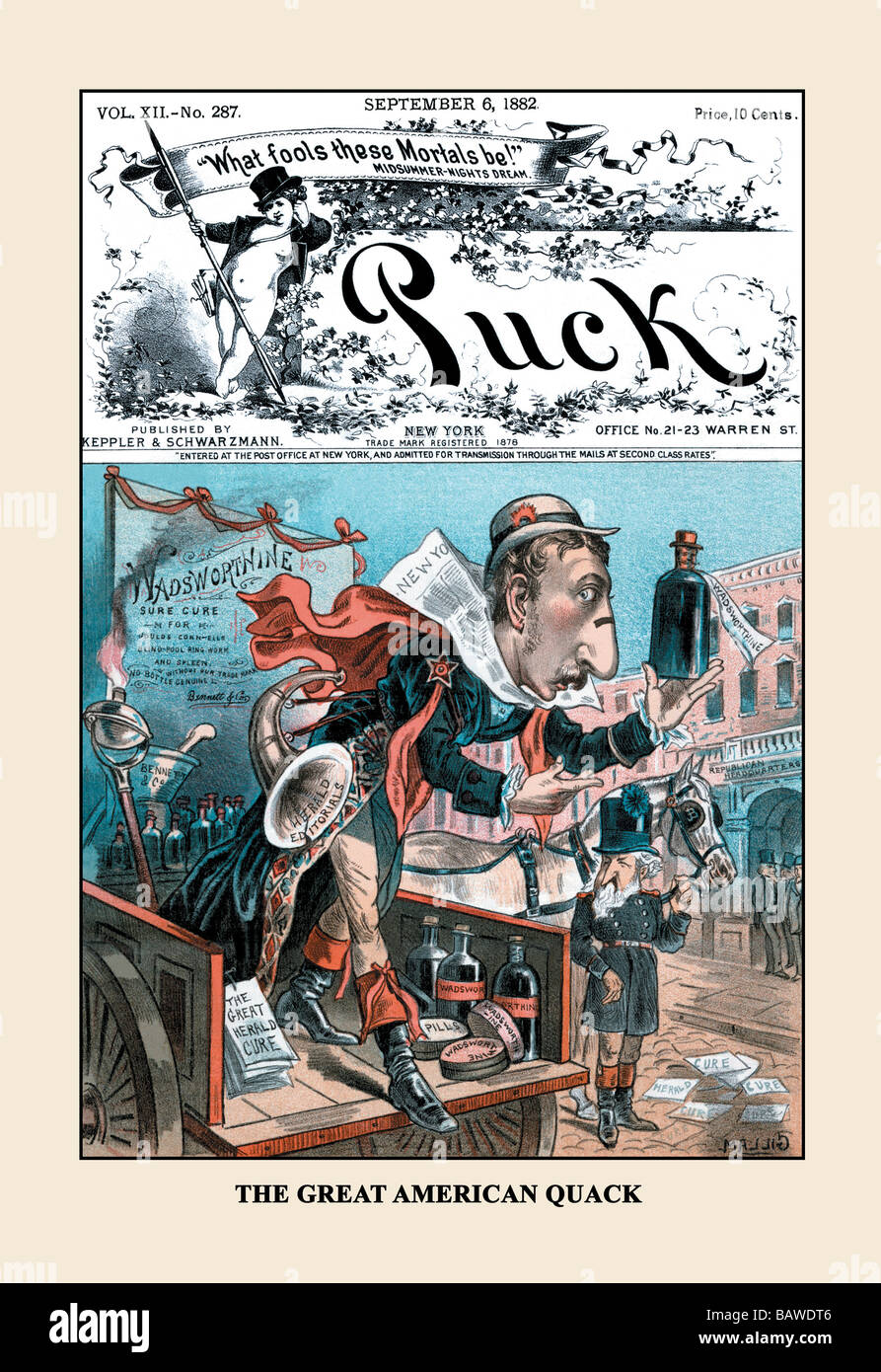 Puck Magazine: The Great American Quack Stock Photo - Alamy