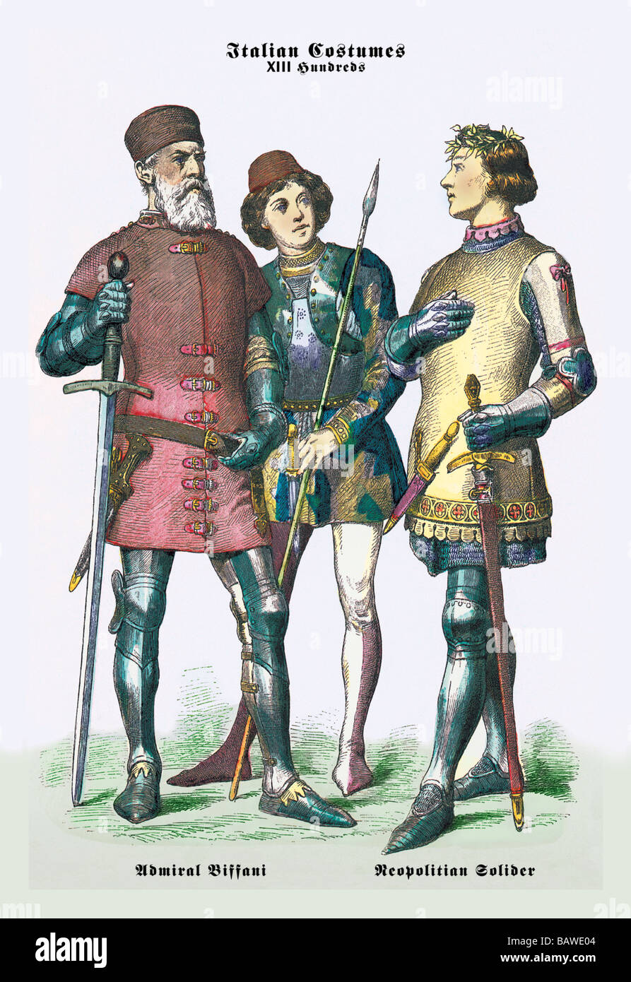 Italian Costumes: Neopolitan Soldiers Stock Photo - Alamy