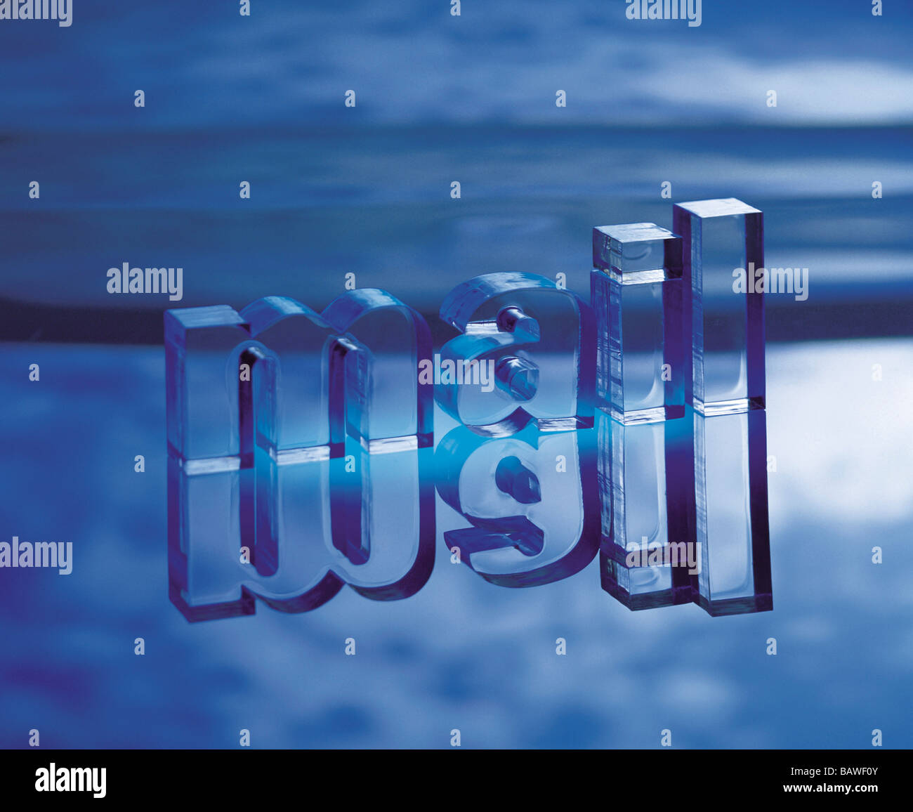The word mail and reflection Stock Photo - Alamy