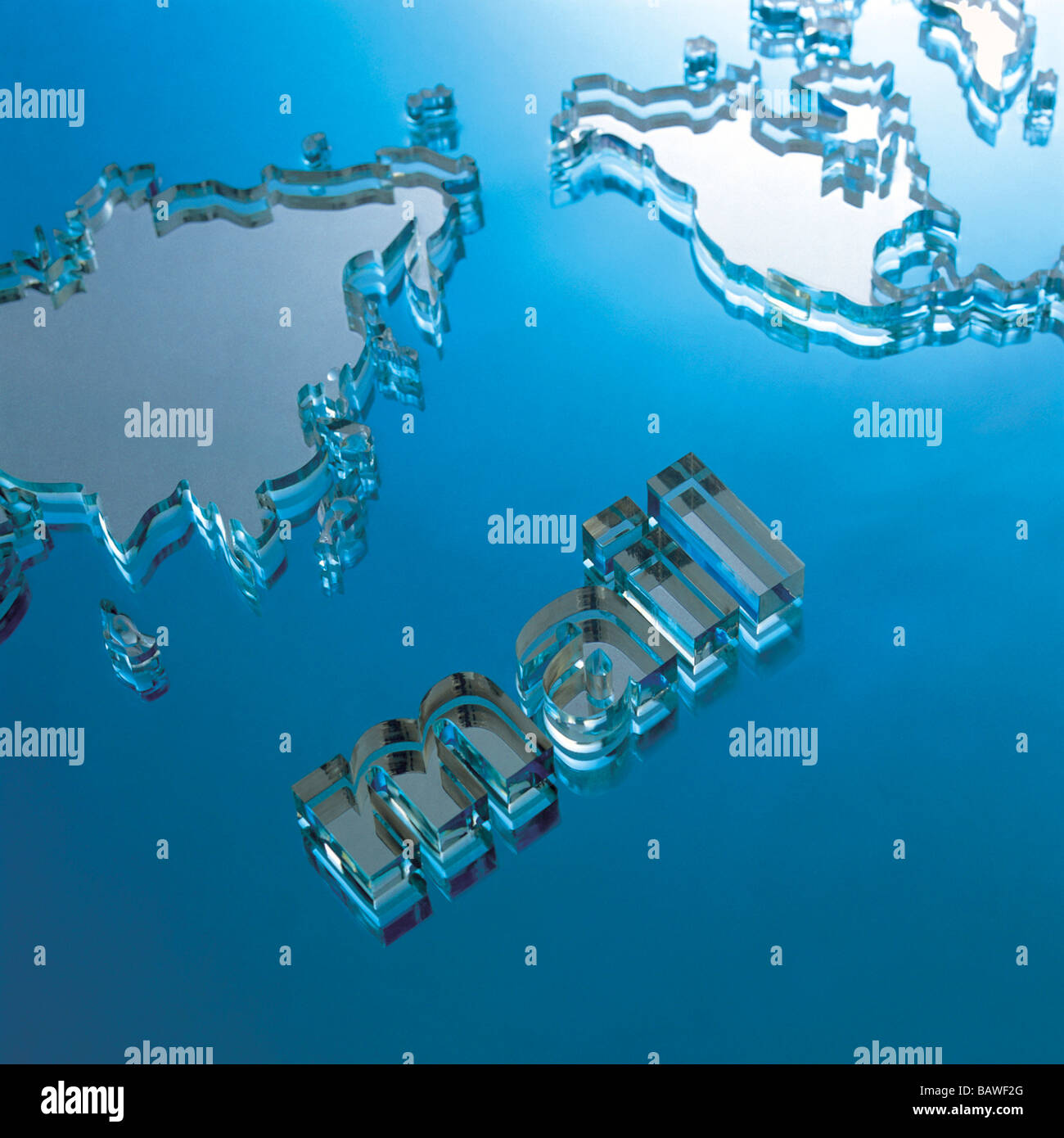 The word mail on world map Stock Photo - Alamy