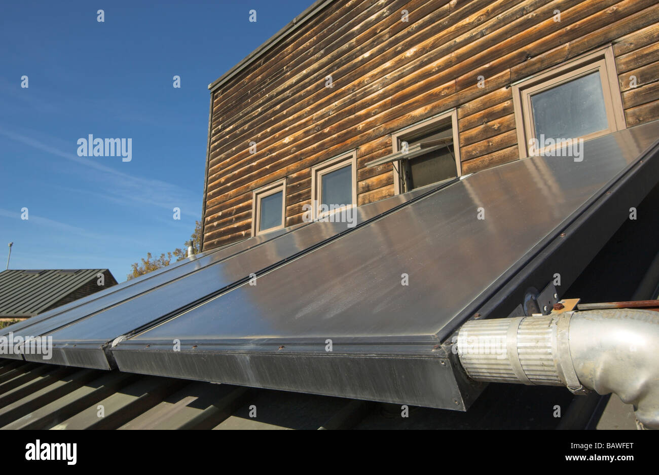Roof mounted solar heaters Stock Photo - Alamy