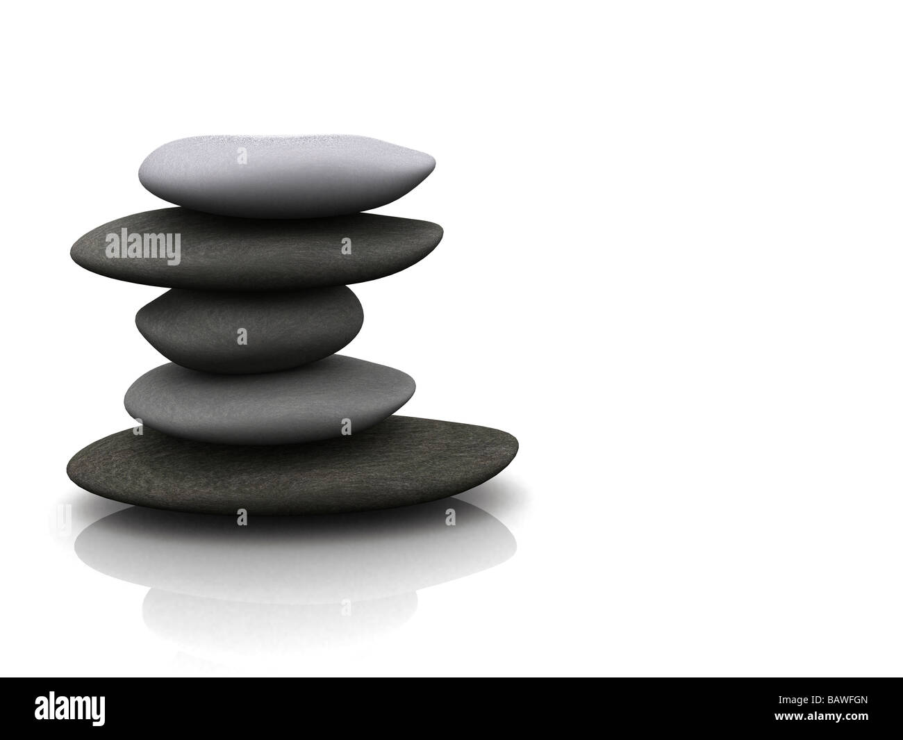 balancing pebbles over white Stock Photo - Alamy